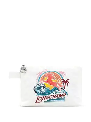 Longchamp Le Pliage Graphic-print Pouch - White