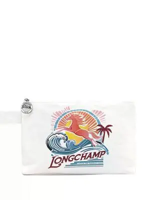 Longchamp Le Pliage Graphic Print Pouch - White