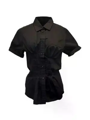 ISABEL MARANT VINTAGE Gramy Pintucked Shirt - Black