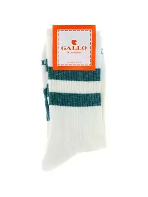 GALLO Striped Cotton Socks - White