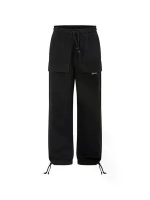 DISCLAIMER Drawstring-waist Cargo Pants - Black