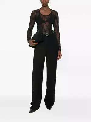 Imperial Lace-patterned Long-sleeve Top