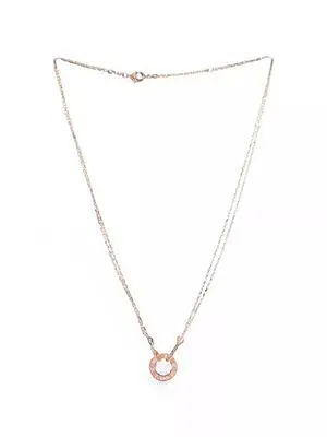 CARTIER 2 Diamonds Love Pendant 18k Rose Gold And Diamonds Necklace