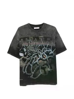 VALE FOREVER Graphic-print Distressed T-shirt - Black