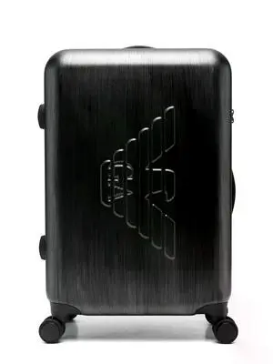 Emporio Armani Embossed Logo Luggage - Black