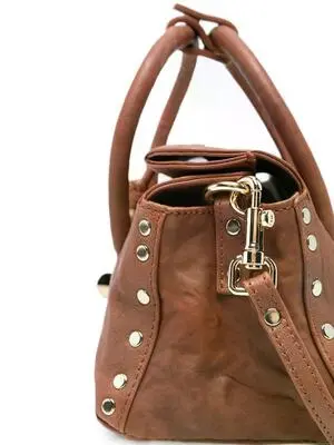 ZANELLATO Baby Dotta Studded Leather Tote Bag - Brown