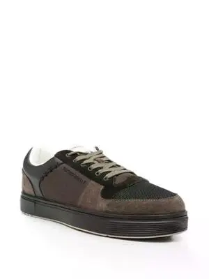 Emporio Armani Panelled Suede Lace-up Sneakers