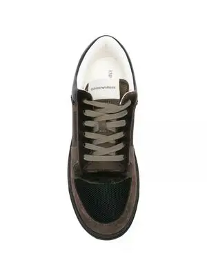 Emporio Armani Panelled Suede Lace-up Sneakers