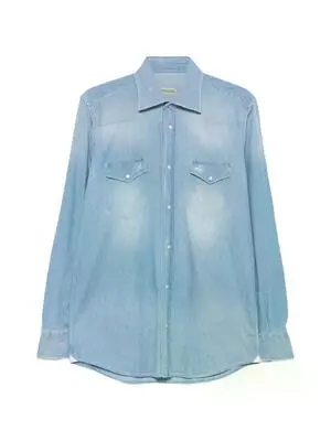 SARTORIO NAPOLI Western-yoke Faded Shirt - Blue