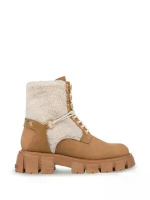 Moschino Shearling-trim Lace-up Boots