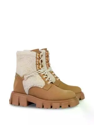 Moschino Shearling-trim Lace-up Boots