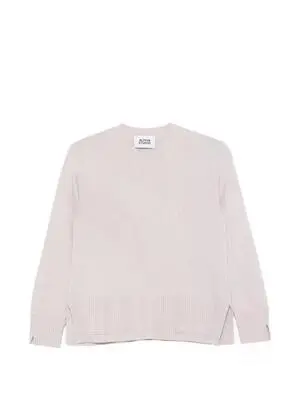 Alpha Studio Ribbed Trim Side Slit Knit