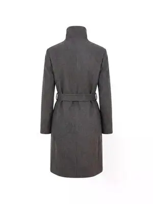 Pinko Wool-blend High Neck Belted Coat - Grey