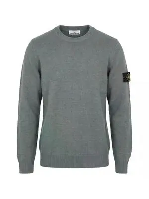 Stone Island 5100072 Lambswool Regular-fit Crewneck Jumper With Ribbed Trims - Green