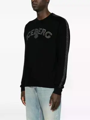 Iceberg Logo-embroidered Side-stripe Sweater