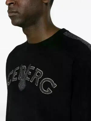 Iceberg Logo-embroidered Side-stripe Sweater