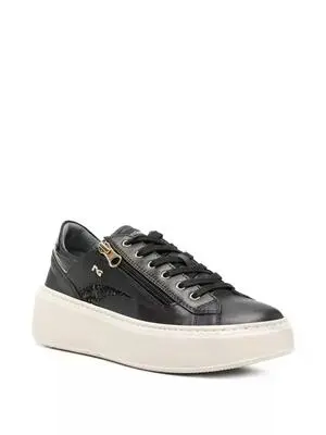 NEROGIARDINI Glitter-panelled Platform Sneakers