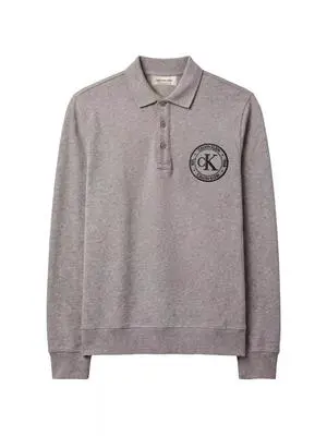 Calvin Klein Embroidered-logo Polo Sweatshirt