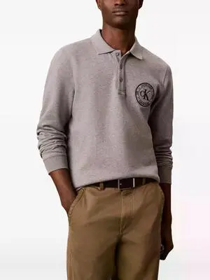 Calvin Klein Embroidered-logo Polo Sweatshirt
