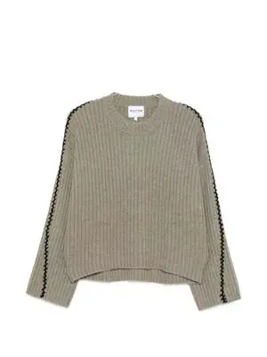 KUJTEN Ribbed Whipstitch-trim Sweater - Green