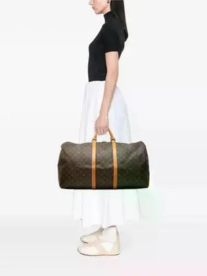 LOUIS VUITTON Monogram Keepall 60 Travel Bag - Brown