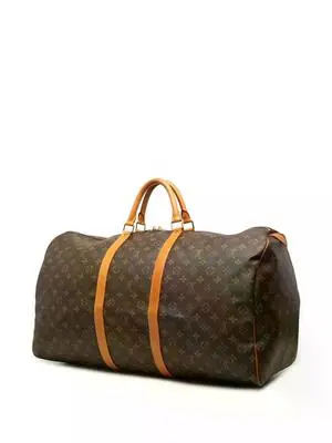 LOUIS VUITTON Monogram Keepall 60 Travel Bag - Brown