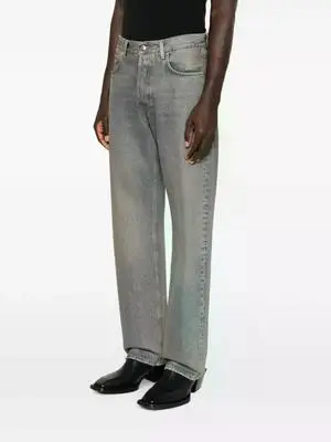 HAIKURE Logo Patch Faded Effect Jeans - Blue