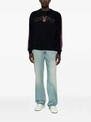 Iceberg Logo-embroidered Side-stripe Sweater