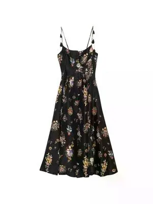 Camilla Camilla Crystal-Embellished Floral Print Midi Dress Black