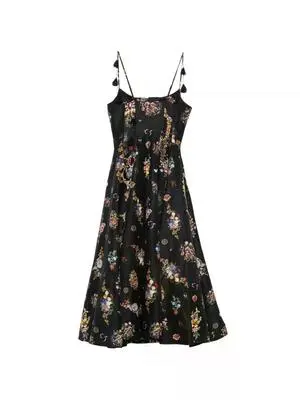 Camilla Crystal-embellished Floral Print Midi Dress - Black