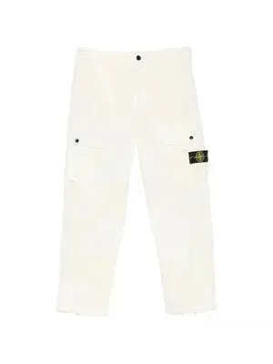 Stone Island Logo-patch Cargo Pants - White