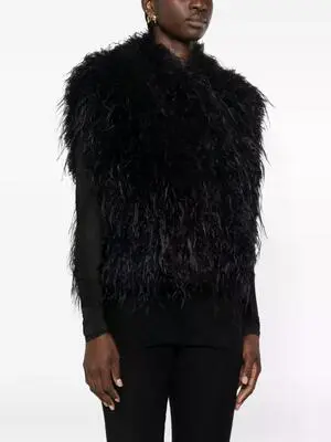 FORTE_FORTE Feather-effect Sleeveless Jacket