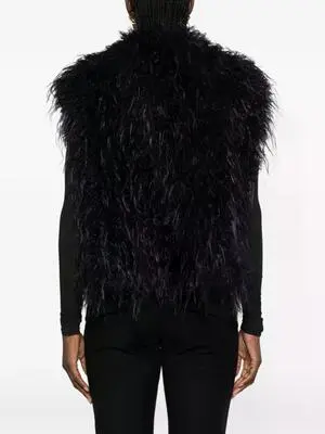 FORTE_FORTE Feather-effect Sleeveless Jacket