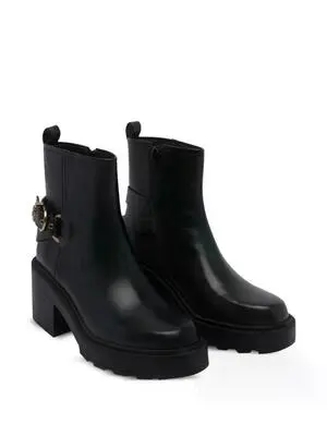 Pinko Altea Buckle-strap Leather Ankle Boots