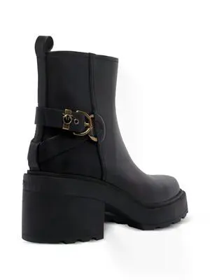 Pinko Altea Buckle-strap Leather Ankle Boots