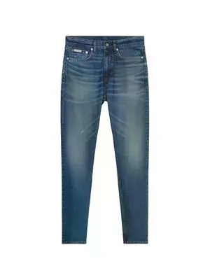 Calvin Klein Distressed Whisker-effect Jeans - Blue