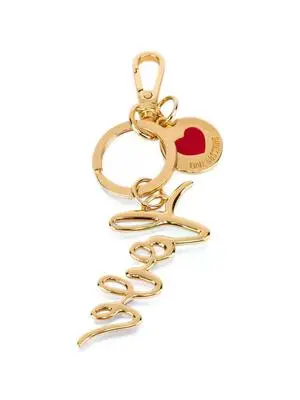 Moschino Heart-motif Script-logo Keyring