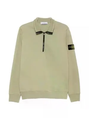 Stone Island Logo-patch Half-zip Sweater - Green