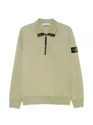 Stone Island Stone Island Logo Patch Half-Zip Sweater Green