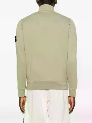 Stone Island Logo Patch Half-zip Sweater - Green