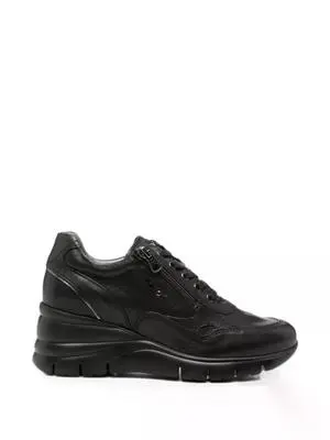NEROGIARDINI Leather Wedge Zip-up Sneakers
