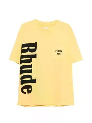 Rhude Logo-print Pocket T-shirt - Yellow