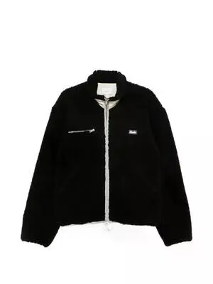 Rhude Fleece Logo Patch High Neck Jacket - Black