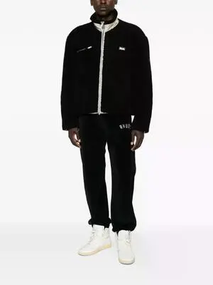 Rhude Fleece Logo Patch High Neck Jacket - Black