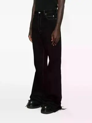 Rick Owens Bloan Contrast-stitch Raw-hem Bootcut Jeans
