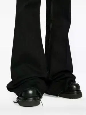 Rick Owens Bloan Contrast-stitch Raw-hem Bootcut Jeans