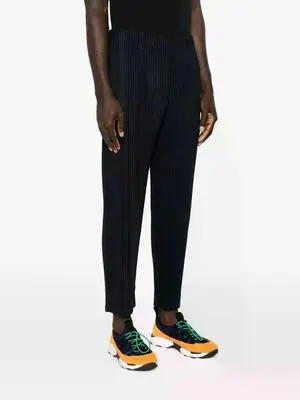 Issey Miyake Plissé-effect Straight-leg Trousers - Blue