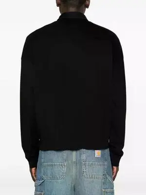 Rhude Logo-embroidered Long-sleeve Polo Shirt