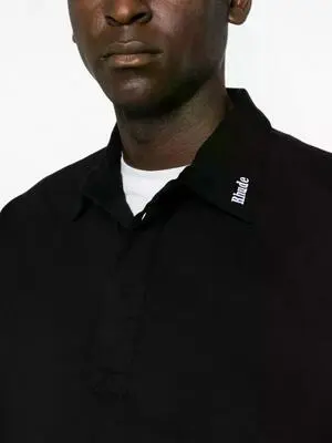 Rhude Logo-embroidered Long-sleeve Polo Shirt