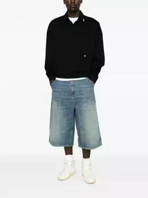 Rhude Logo-embroidered Long-sleeve Polo Shirt - Blue